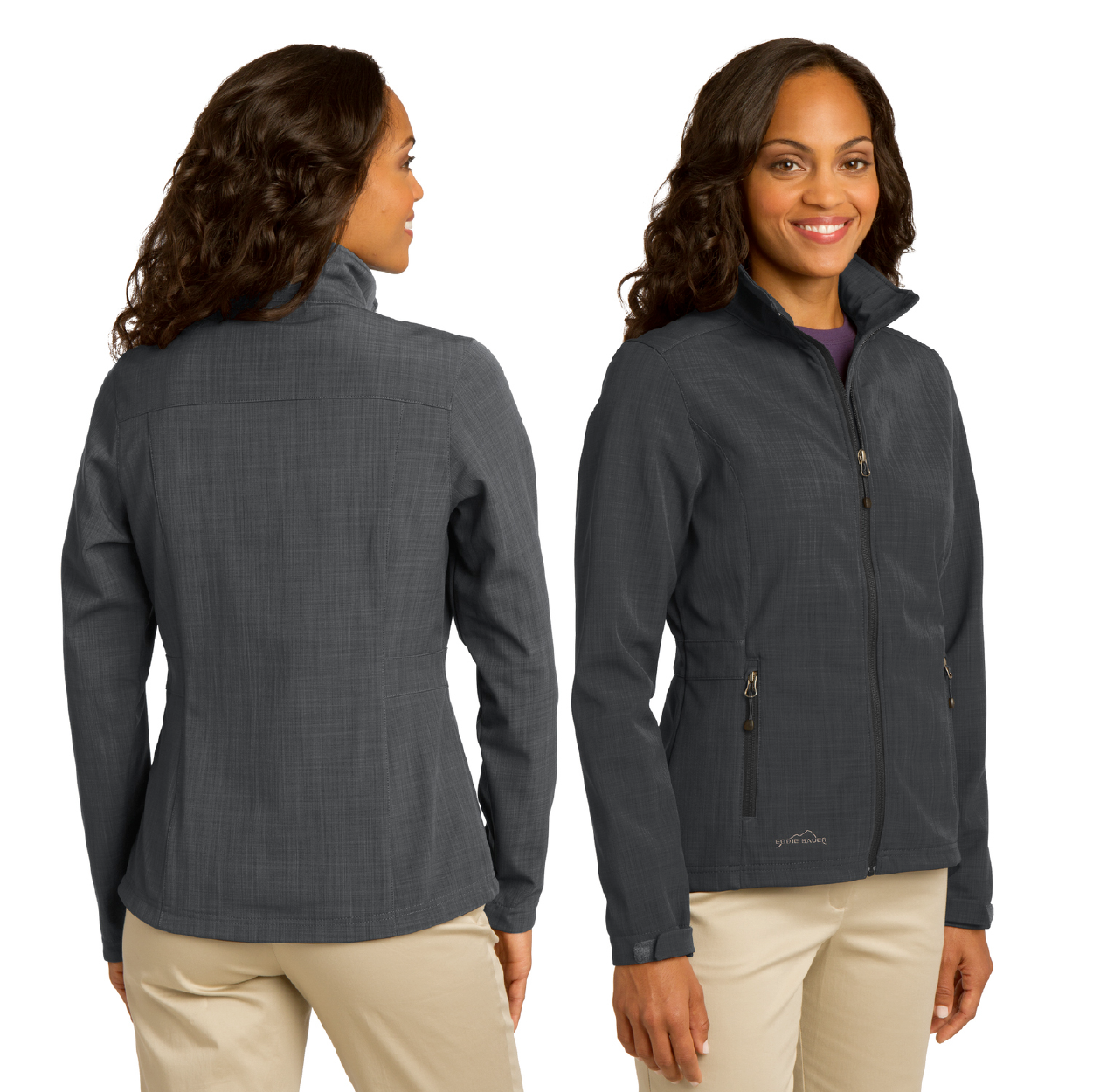 Eddie Bauer® Ladies Shaded Crosshatch Soft Shell Jacket – accessline