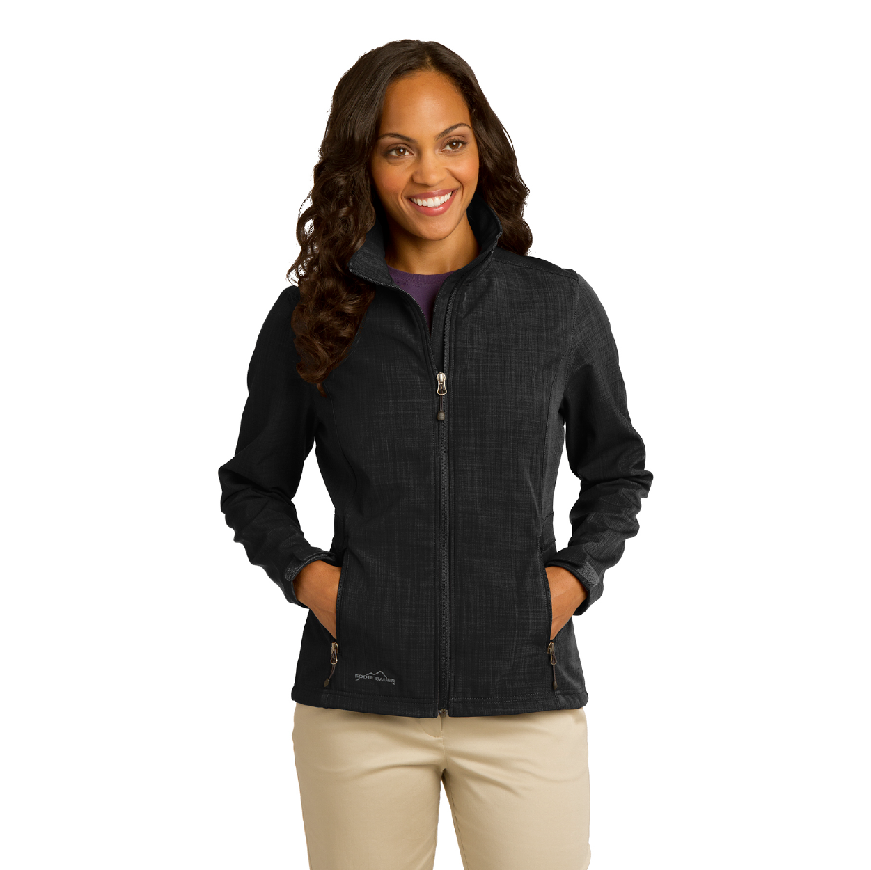 Eddie Bauer® Ladies Shaded Crosshatch Soft Shell Jacket – accessline